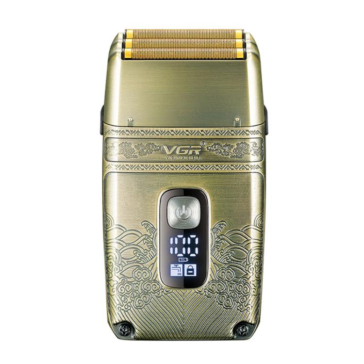 VGR V-335 Retro Digital Display IPX6 Electric Shaver(Gold) - British D'sire