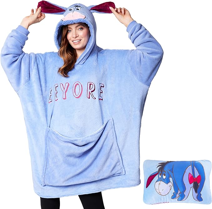 Disney Stitch Blanket Hoodie - Adults 2 in 1 Oversized Fleece Hoodie ...