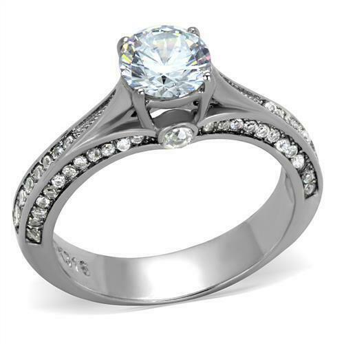 Jewellery Kingdom Ladies Engagement Solitaire 1K Stainless Steel Ring ...