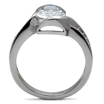 Jewellery Kingdom Ladies Oval Solitaire Bezel Clear 4k Stainless Steel ...