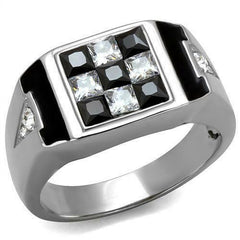 Jewellery Kingdom Signet Pinky Square Cuts Princess Stainless Steel ...