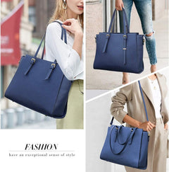 Newhey Women's Blue Shoulder Handbag | PU Leather Laptop Bag – British ...