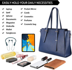 Newhey Women's Blue Shoulder Handbag | PU Leather Laptop Bag – British ...